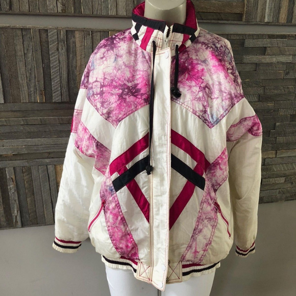 Vintage | Jackets & Coats | Vintage Pink Tie Dye Geometric Windbreaker ...